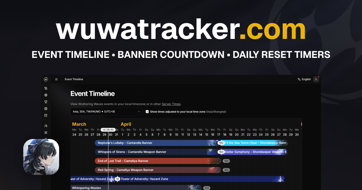 Calendrier | Application de ressources et compagnon Wuthering Waves ...